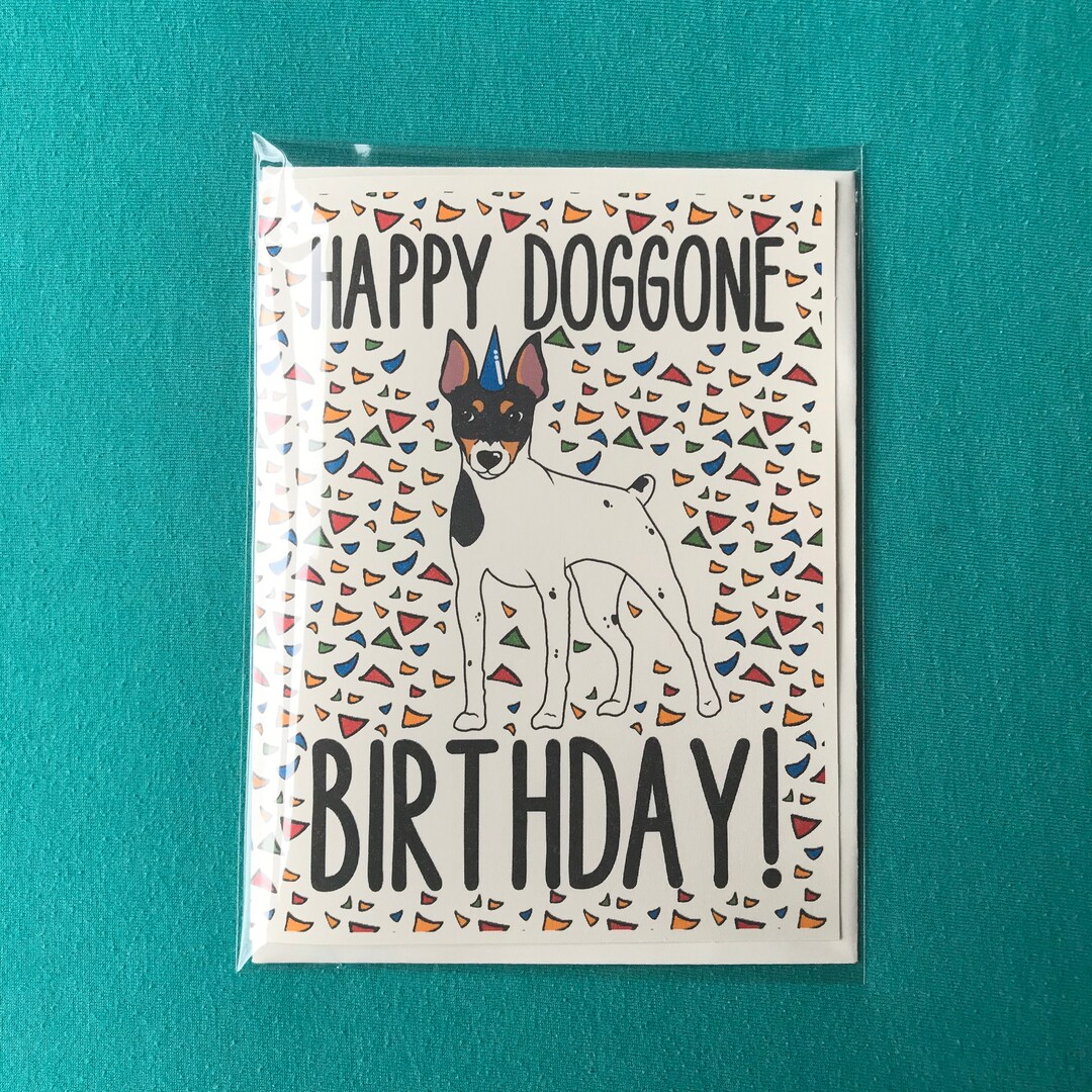 Toy Fox Terrier Birthday Card Funny Dog Birthday Card for All - Etsy