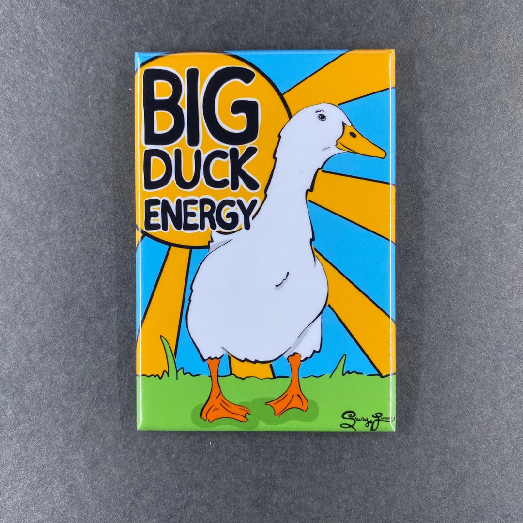Pekin Duck Magnet, Big Duck Energy Pet Portrait Art Gift, Retro ...
