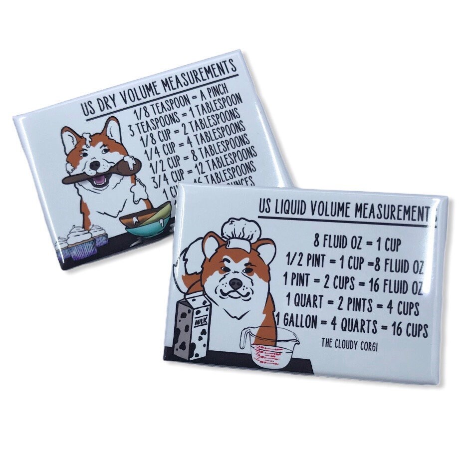 Akita Dog Measuring Chart Magnet Set Cooking & Baking | Etsy