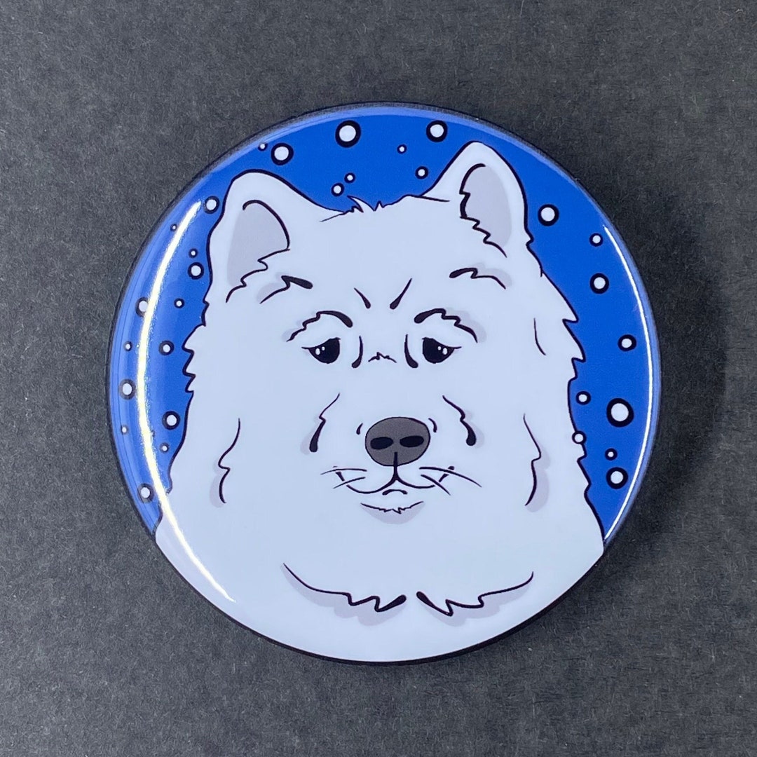 Samoyed Dog in the Snow Handmade Pet Portrait Art Gift & Accessory ...