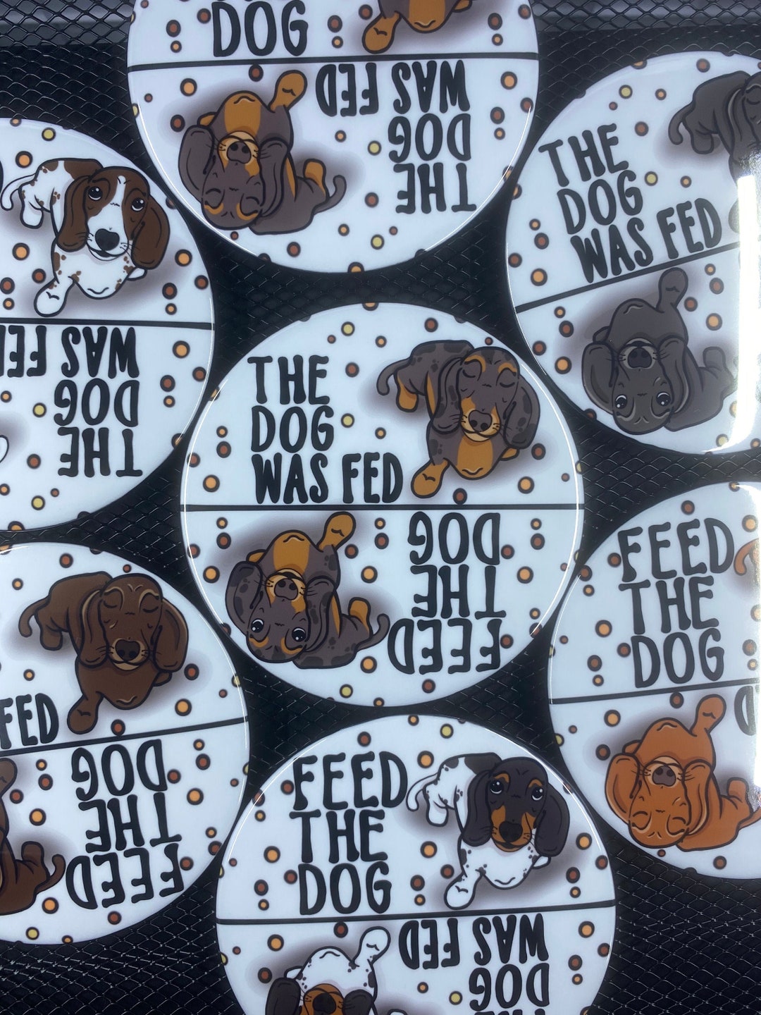 Dachshund Magnet, Feed the Dog Reminder Sign, Cartoon Pet Portrait Gift ...