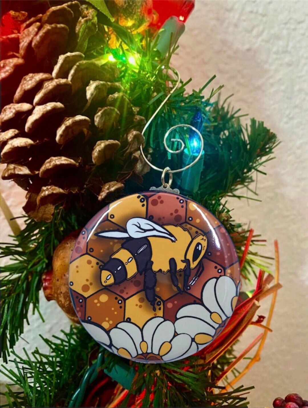 Bee Ornament Insect Christmas Tree Decoration Psychedelic - Etsy