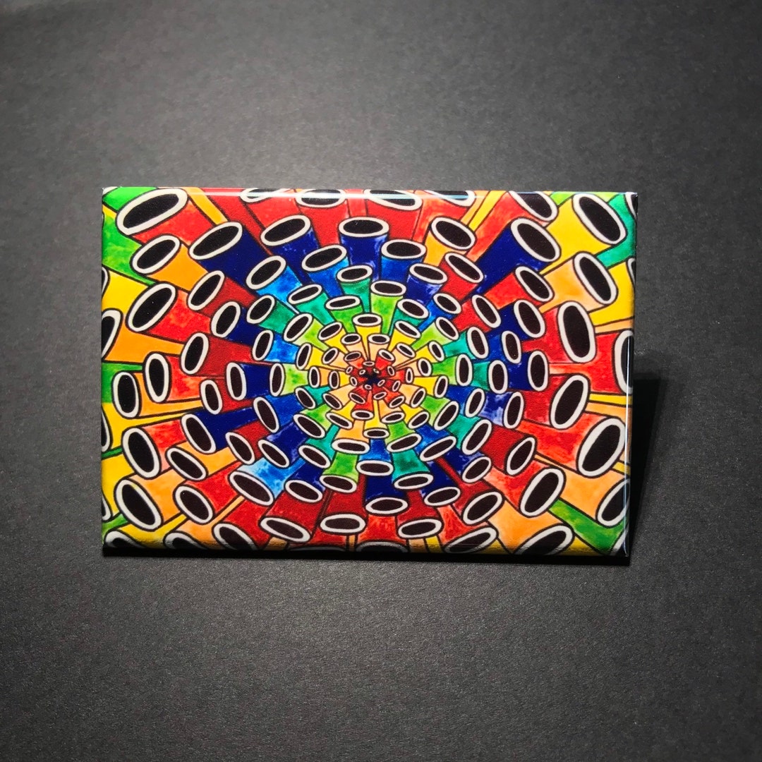 Psychedelic Rainbow Art Magnet Trippy Watercolor Print Mini Art Gifts ...