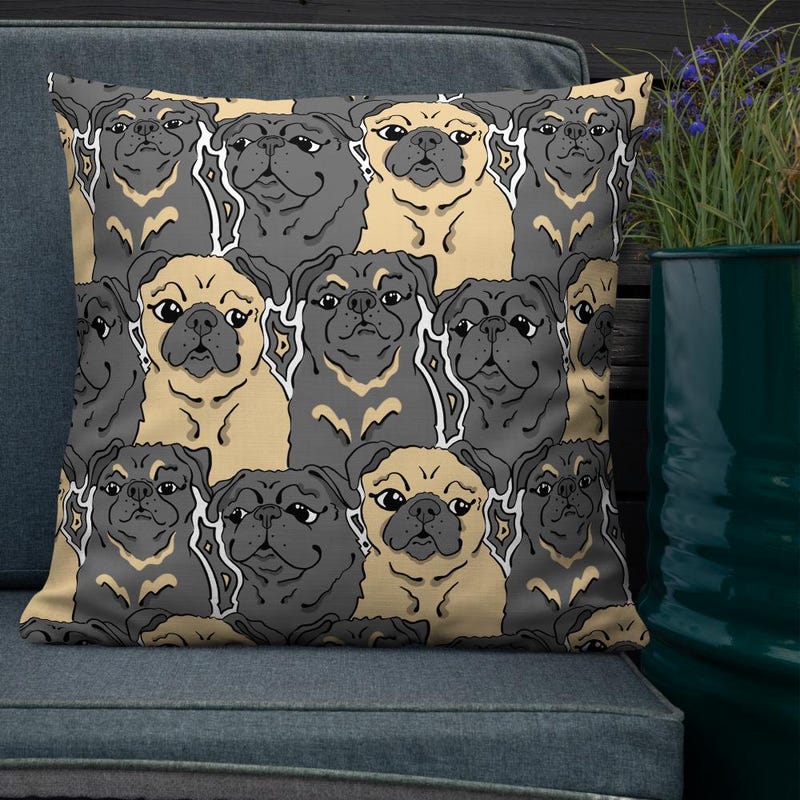 Pug Pillow - Etsy