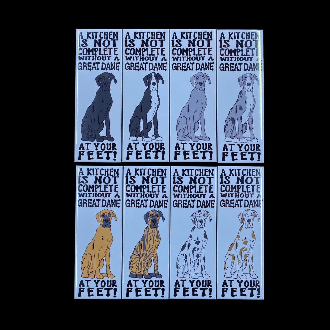 Funny Great Dane Magnet, Retro Dog Kitchen Decor, Funny Pet Portrait ...