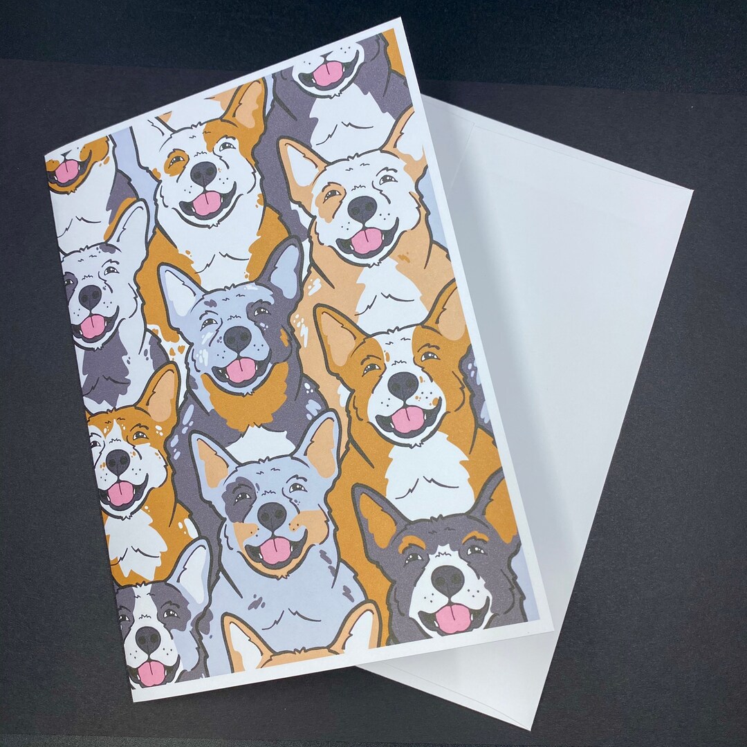 Australian Cattle Dog Card – Blue and Red Heeler Handmade Greeting Card ...
