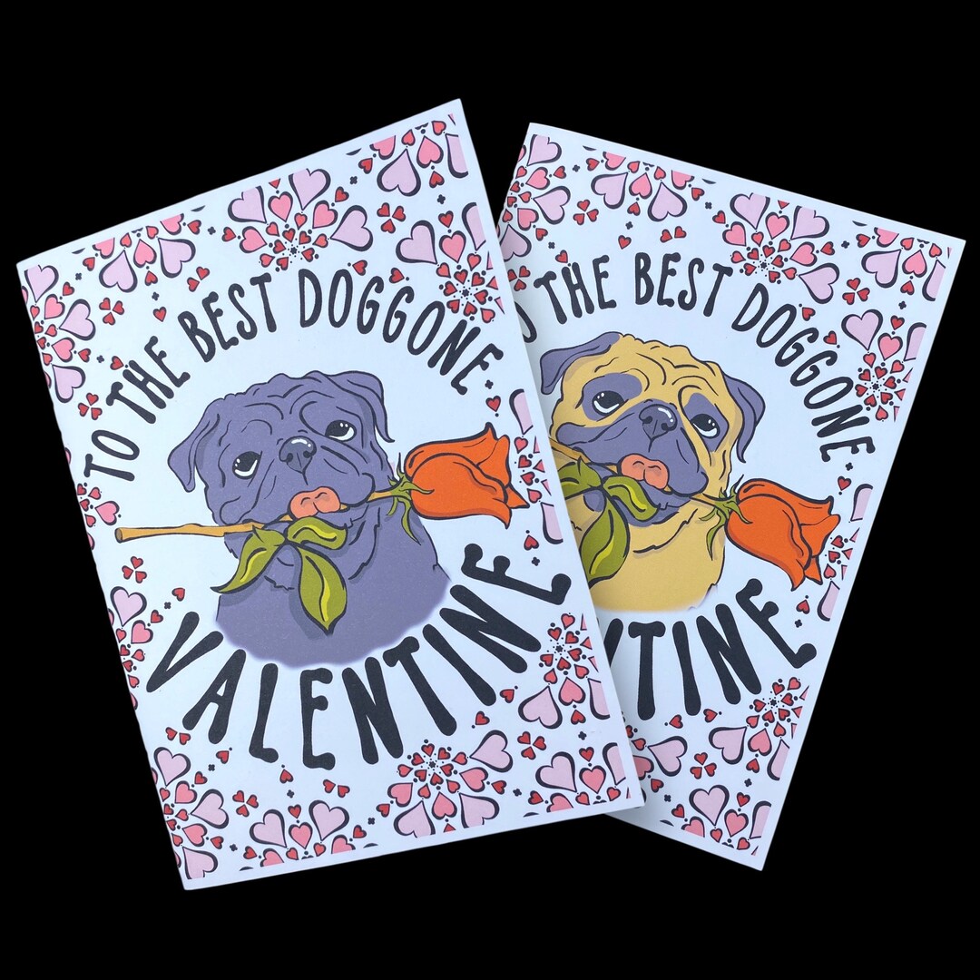 Pug Valentine’s Day Card – to the Best Doggone Valentine, Retro Dog ...
