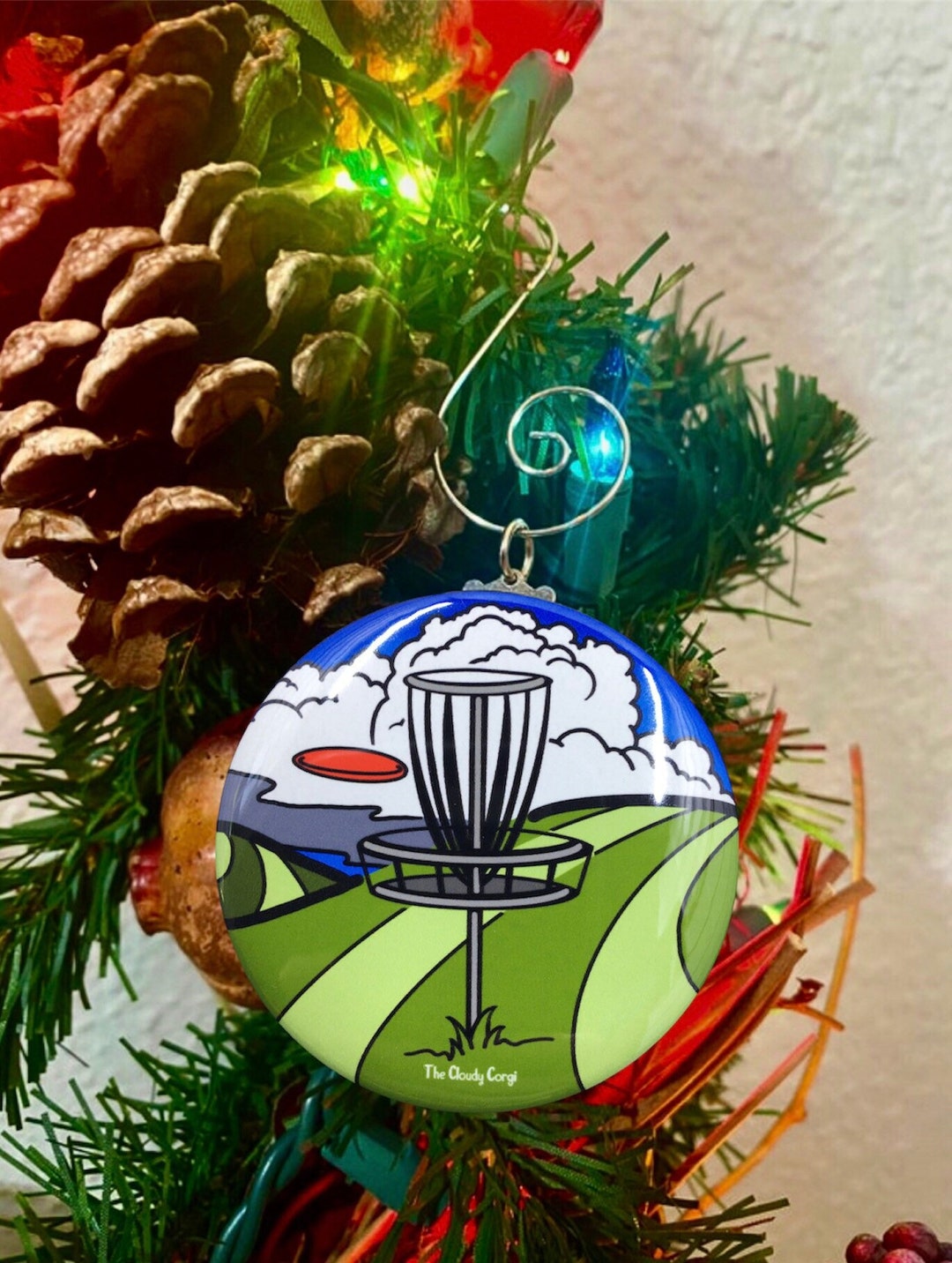 Disc Golf Ornament, Psychedelic Christmas Tree Decoration, Disc Golf ...