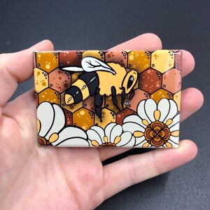 Psychedelic Bee Magnet, Wildflower Insect Cartoon Art Gifts ...