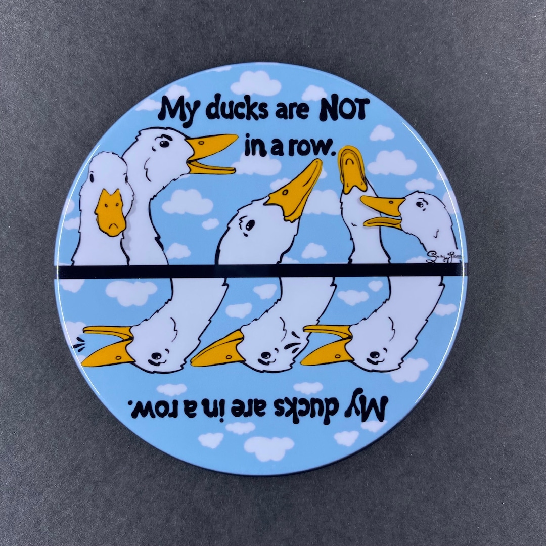 Funny Duck Magnet, Ducks in a Row Pet Portrait Art Gift, Retro ...