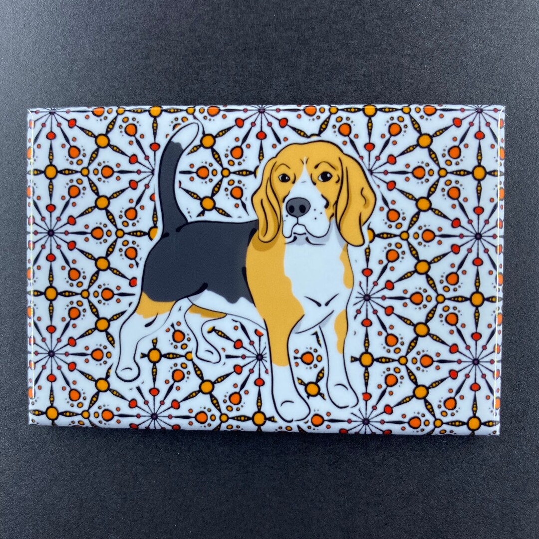 Beagle Magnet, Retro Dog Kitchen & Office Decor, Kaleidoscope Pet ...
