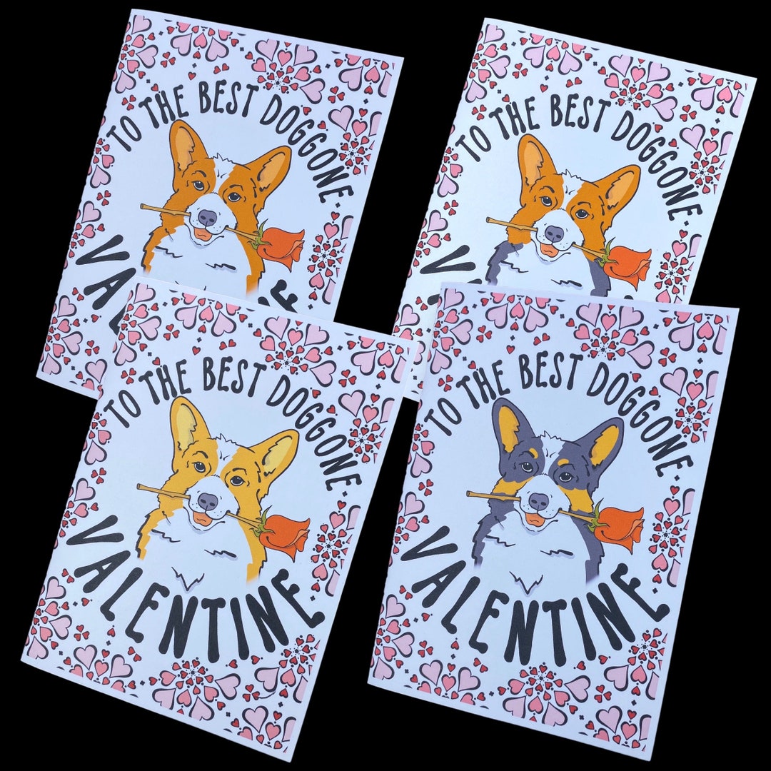Corgi Valentine’s Day Card – to the Best Doggone Valentine, Retro Dog ...