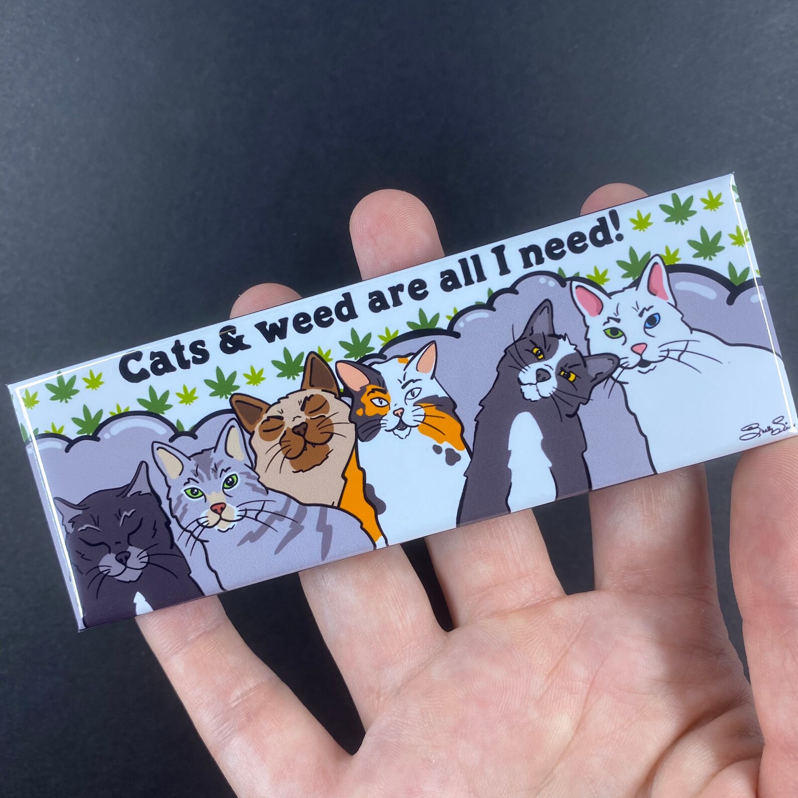 Cats & Weed Are All I Need Magnet, 420 Stoner Kitchen Decor, Funny Cat ...