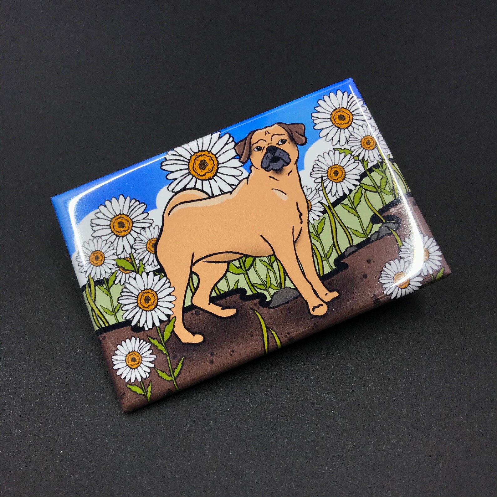 Puggle Magnet Daisy Dog Decor Puggle Dog Art Gifts & Decor | Etsy