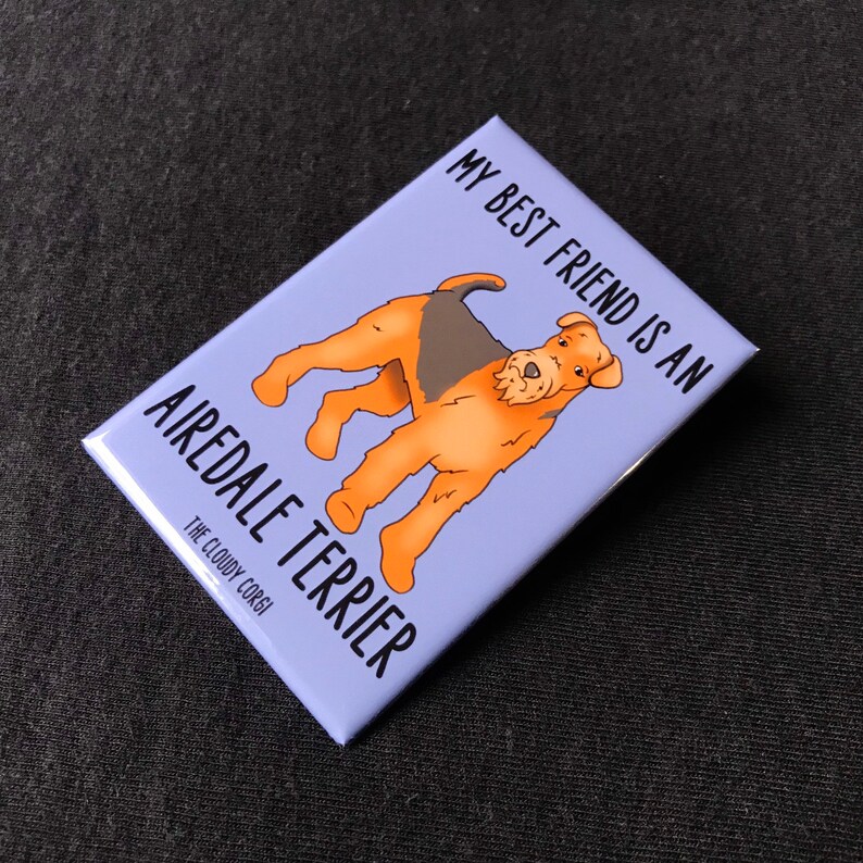 Airedale Terrier Magnet Retro Dog Kitchen & Office Decor - Etsy