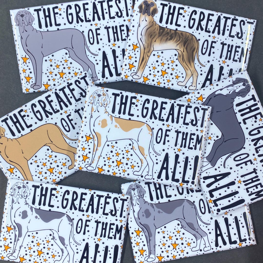Great Dane Magnet, "the Greatest of Them All", Cartoon Art Pet Portrait ...