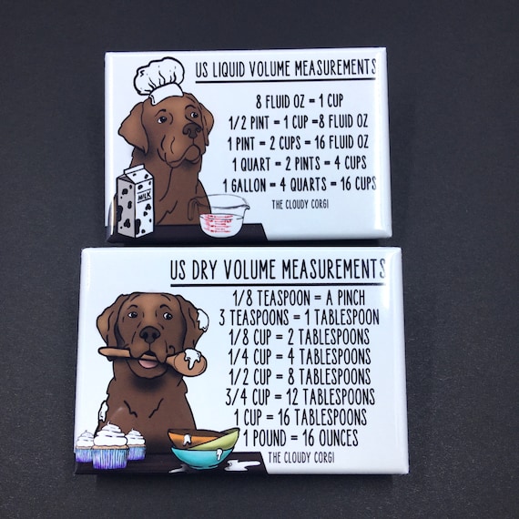 Chocolate Labrador Retriever Dog Kitchen Measuring Chart | Etsy