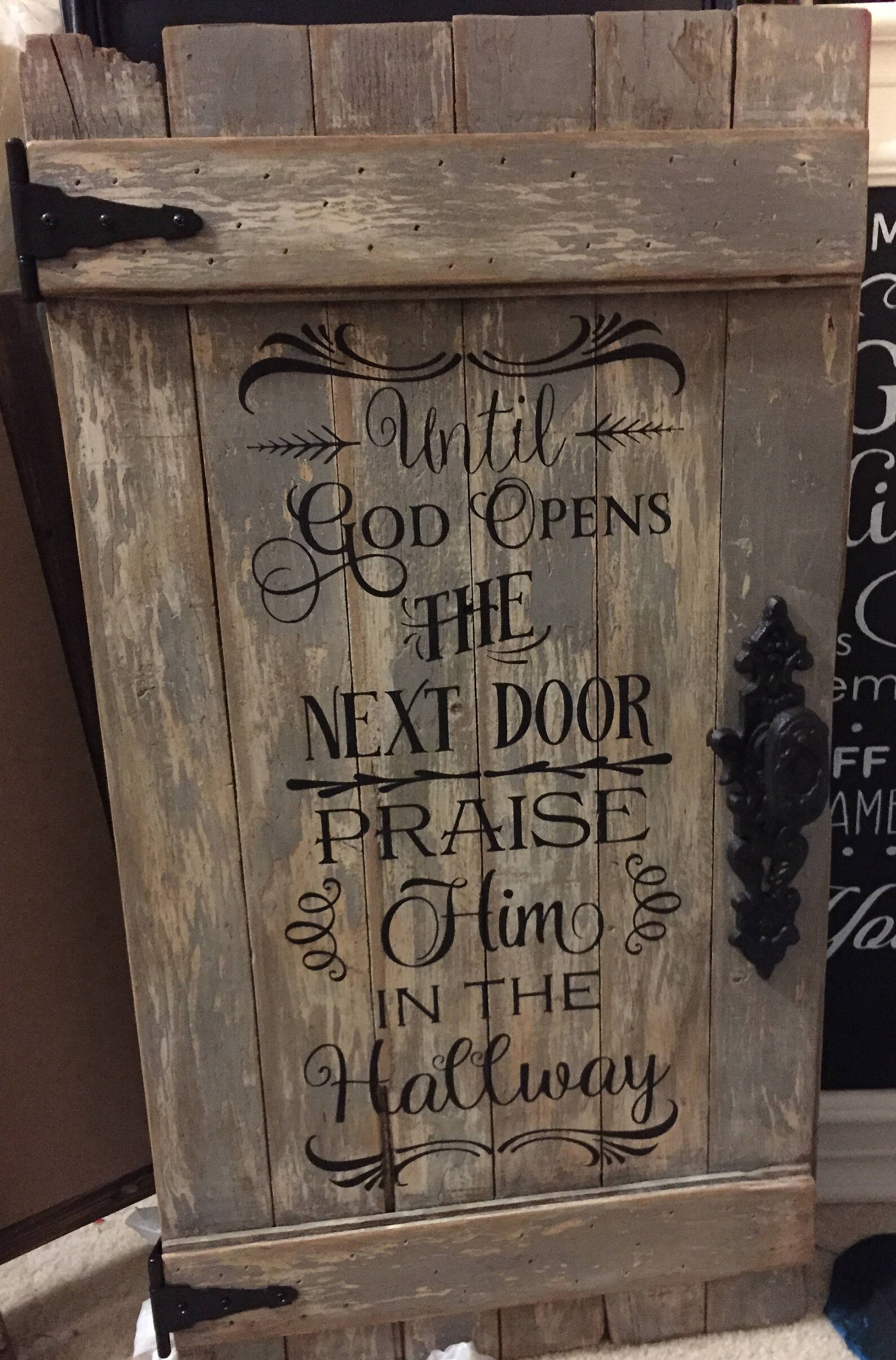 Until God Opens the Next Door Praise Him in the Hallway - Etsy