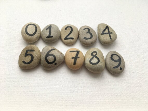 Counting stones natural learn math Number rocks Math learning | Etsy