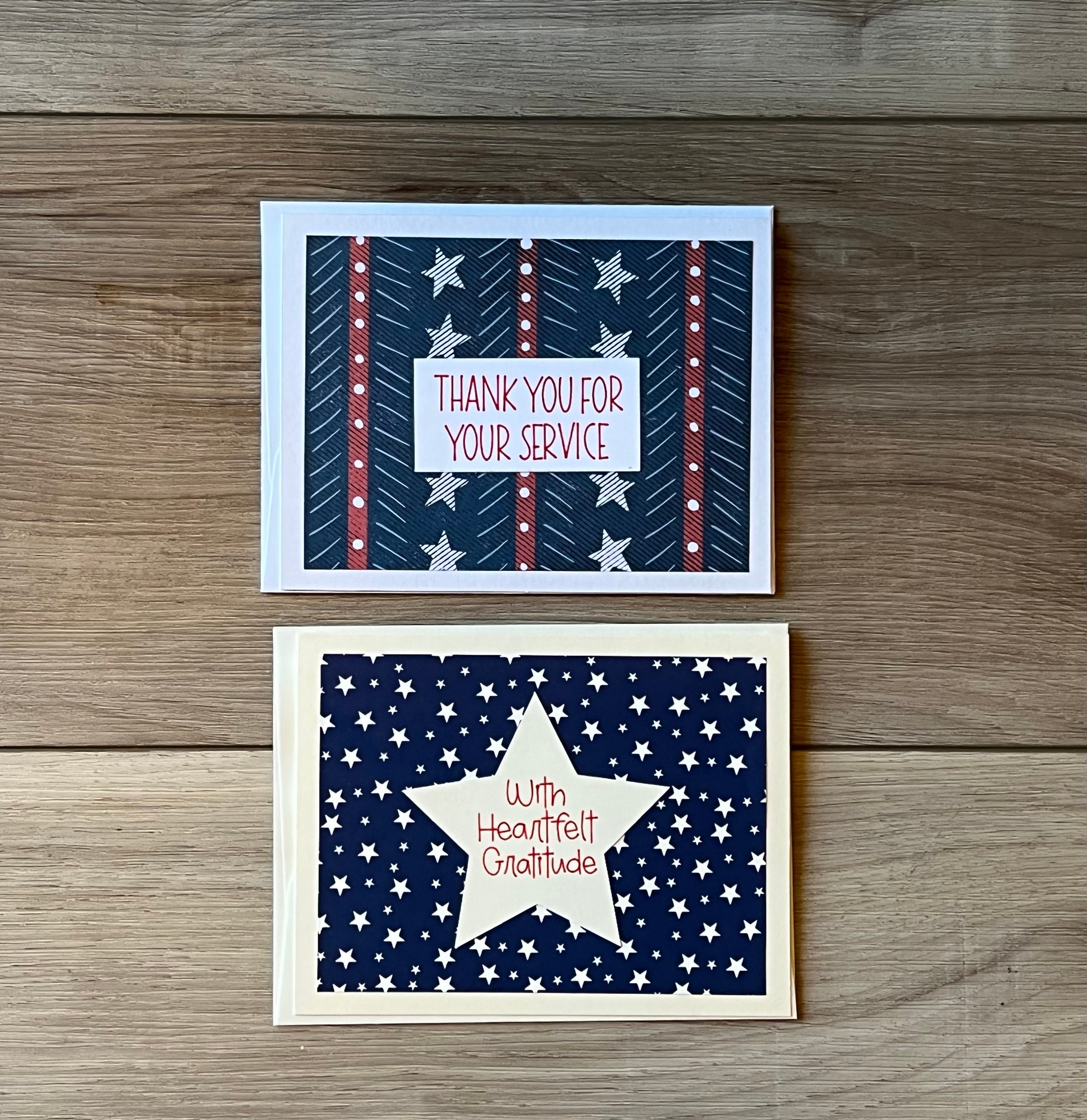 Thank a Veteran Card Assortment, 10 Handmade Cards - Etsy