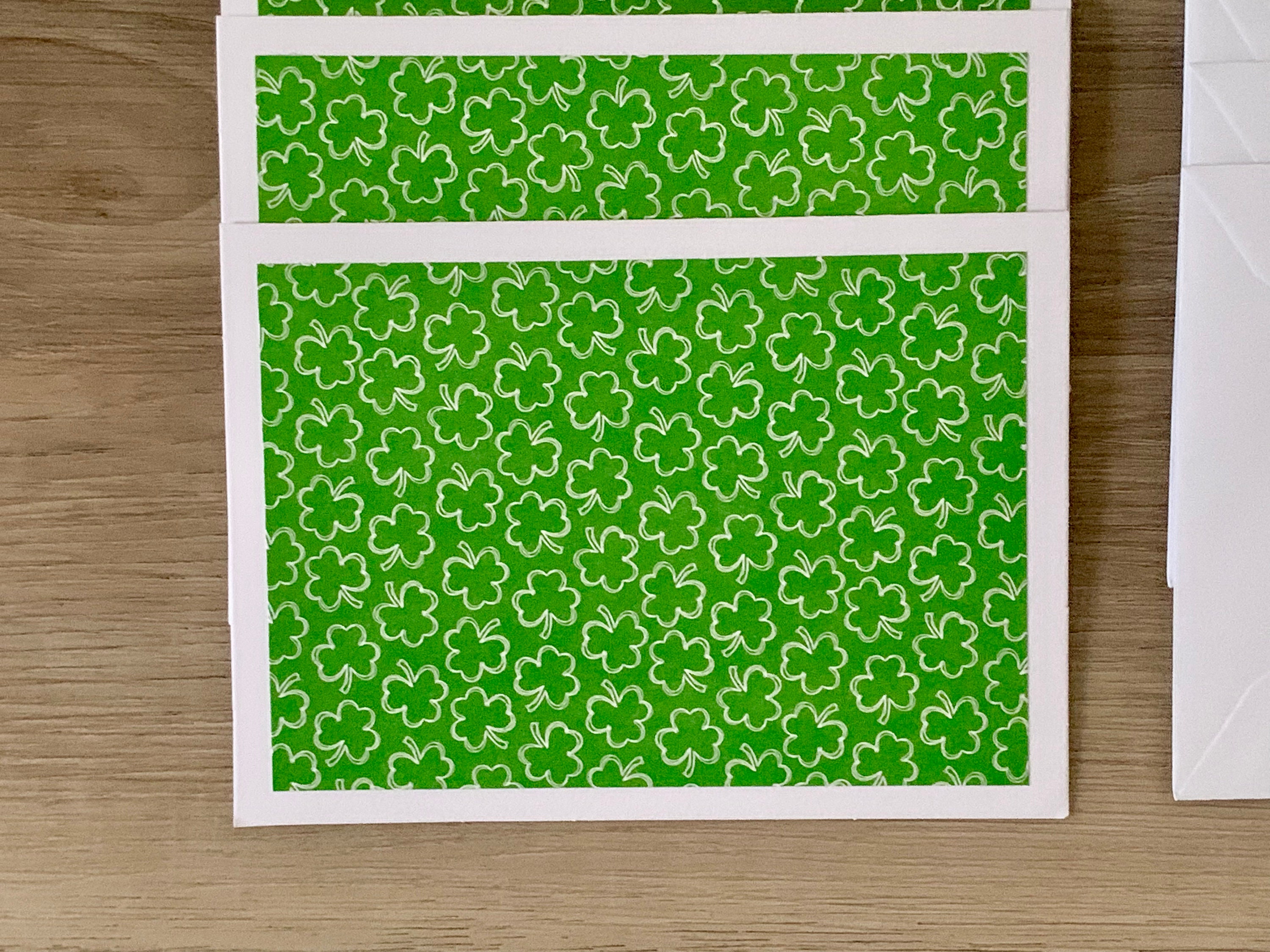 Shamrock Notecards, Set of 6 Blank Notecards With Envelopes, Handmade ...