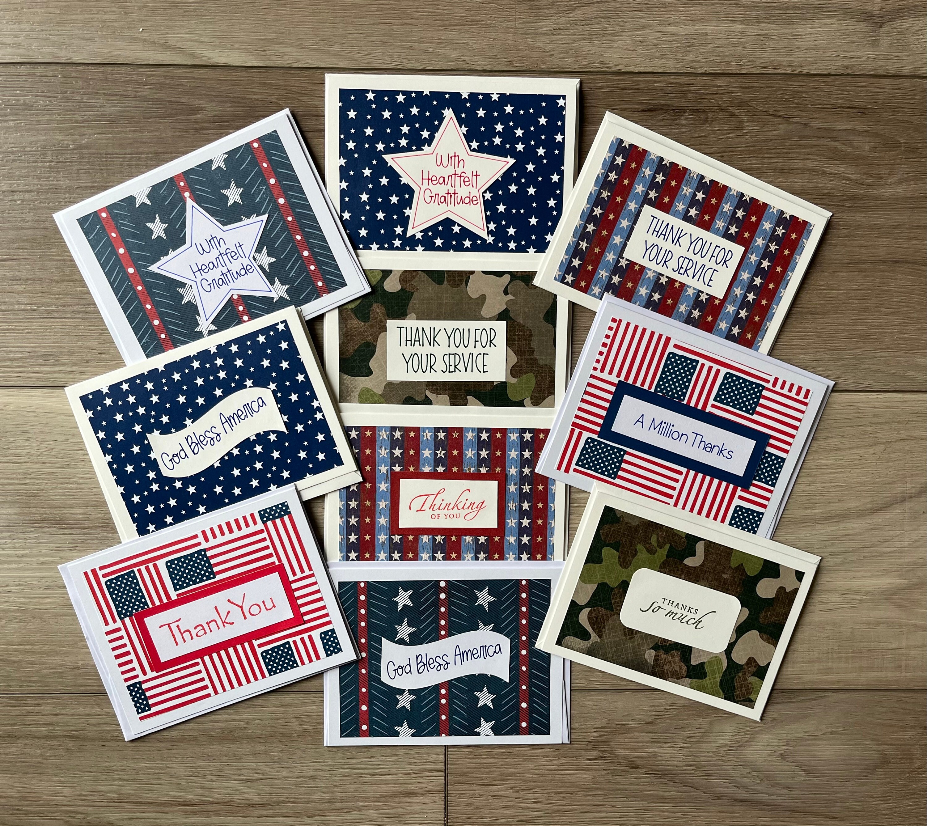 Thank a Veteran Card Assortment, 10 Handmade Cards - Etsy