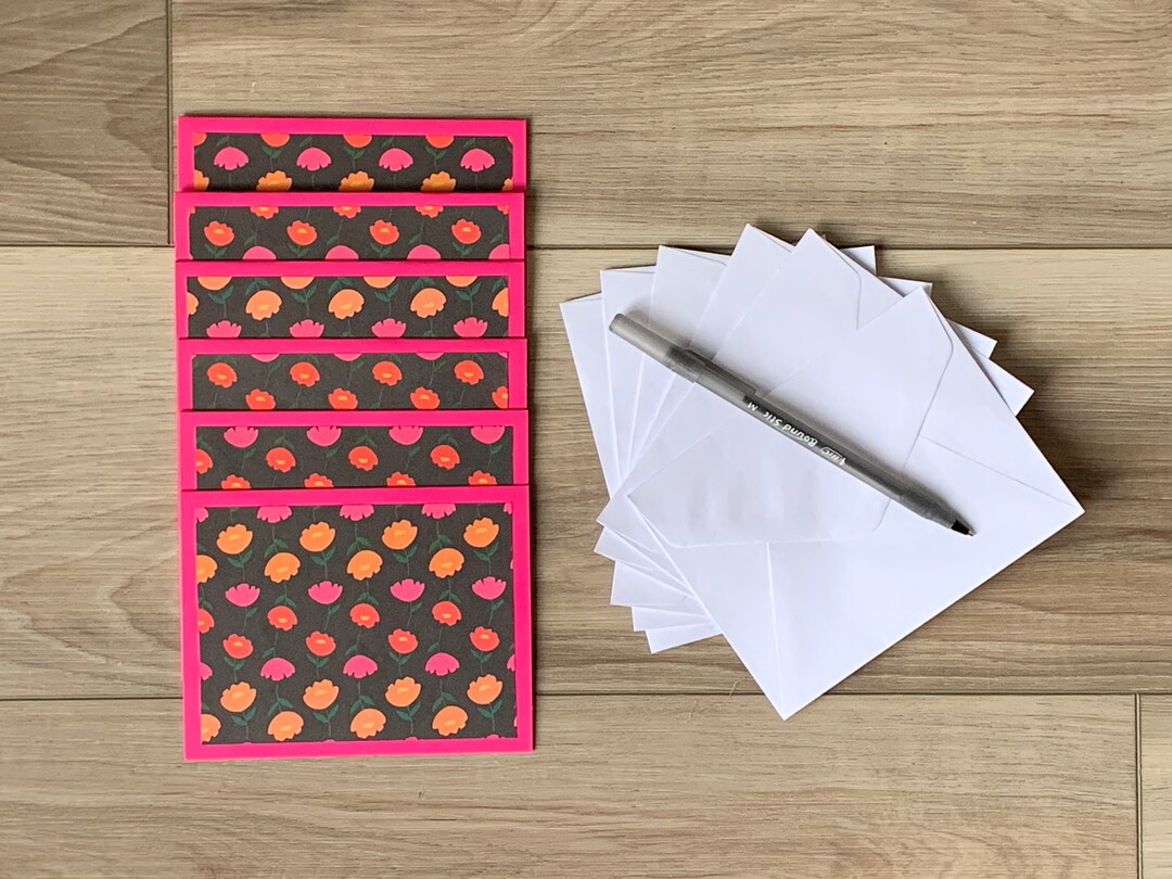 Poppies in Bloom Notecards, Set of 6 Blank Notecards With Envelopes ...