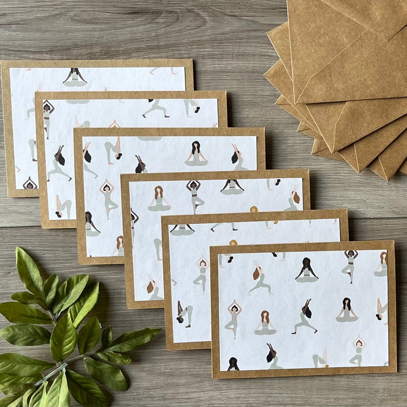 Yoga Note Cards - Etsy