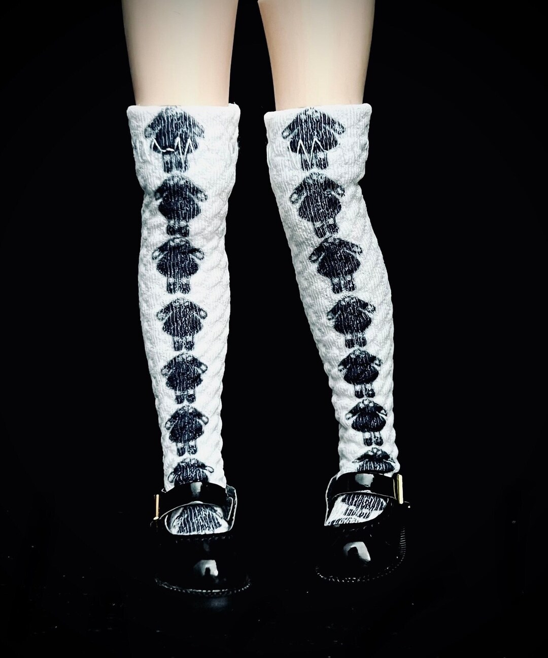 Wednesday Addams Inspired Blythe Doll Thigh High Socks - Etsy