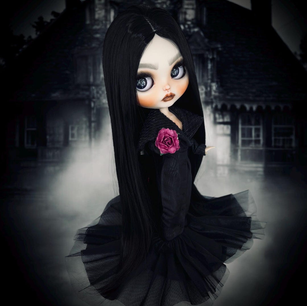 MADE TO ORDER Morticia Addams Blythe Doll Read Carefully - Etsy