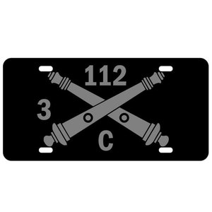 Army Field Artillery License Plate, Matte Black, Subdued, Anodized ...