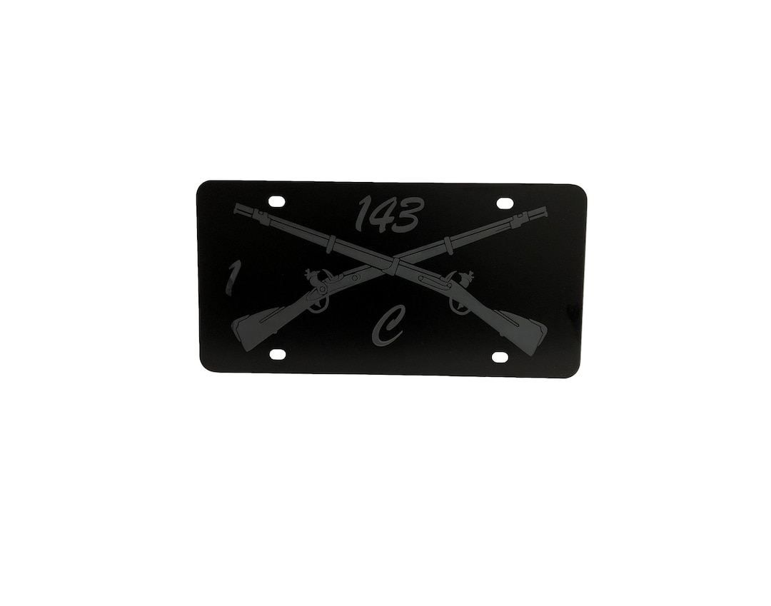 Army Infantry License Plate, Matte Black, Subdued, Anodized Aluminum ...