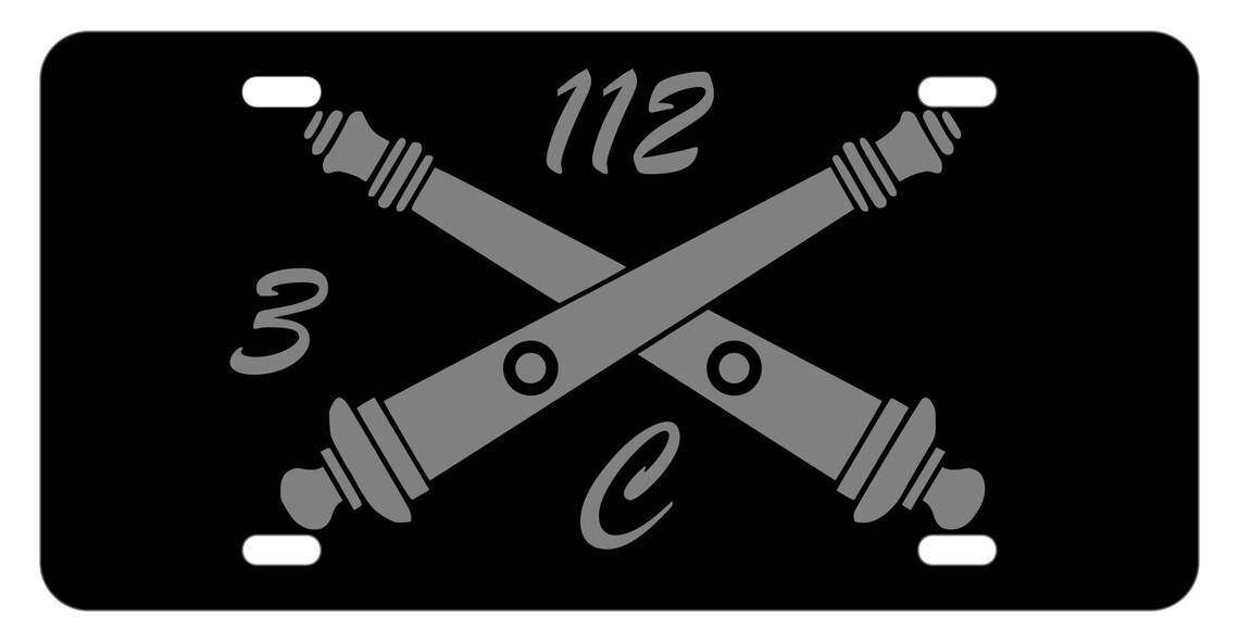 Army Field Artillery License Plate Matte Black Subdued - Etsy