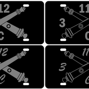 Army Field Artillery License Plate, Matte Black, Subdued, Anodized ...