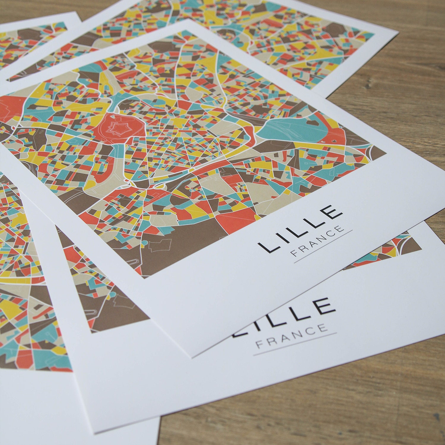 Affiche Lille couleurs Map 30X40cm - Etsy France