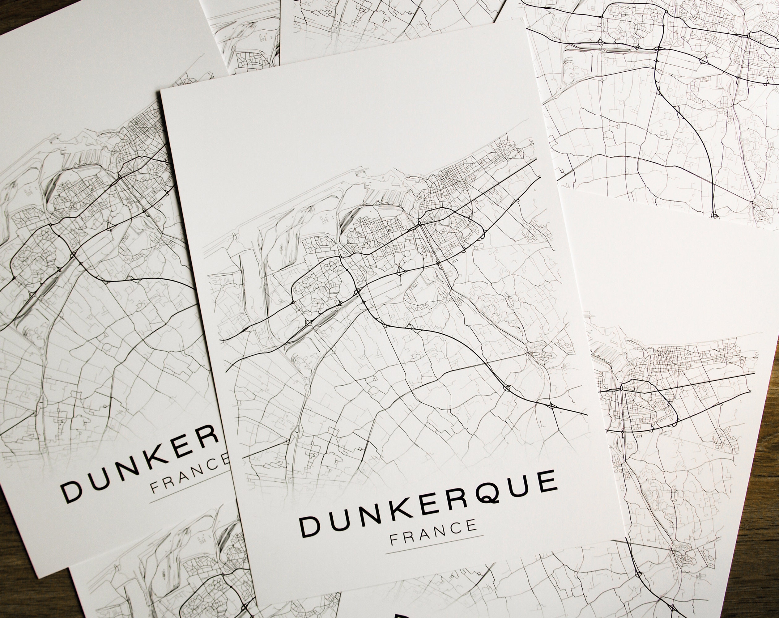 Affiche Dunkerque Map 21x297cm A4 | Etsy