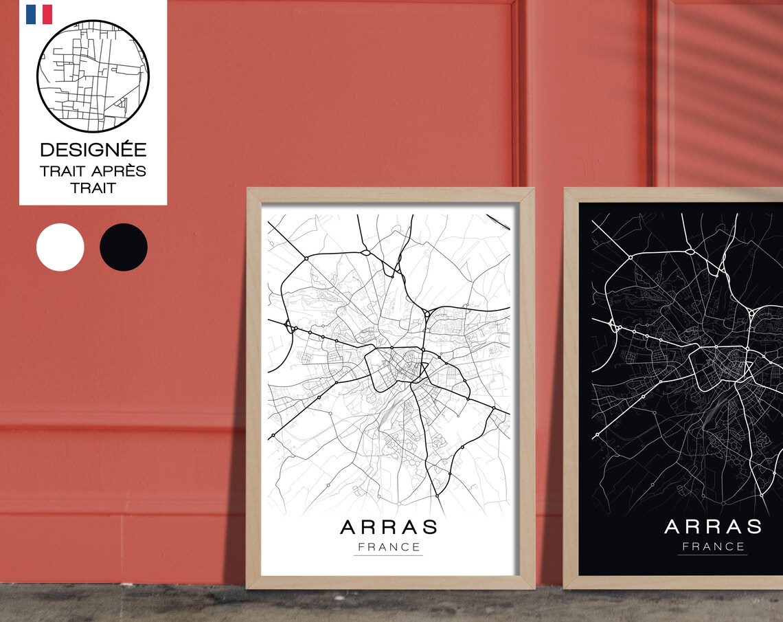 Affiche Arras Map Format A4 Etsy