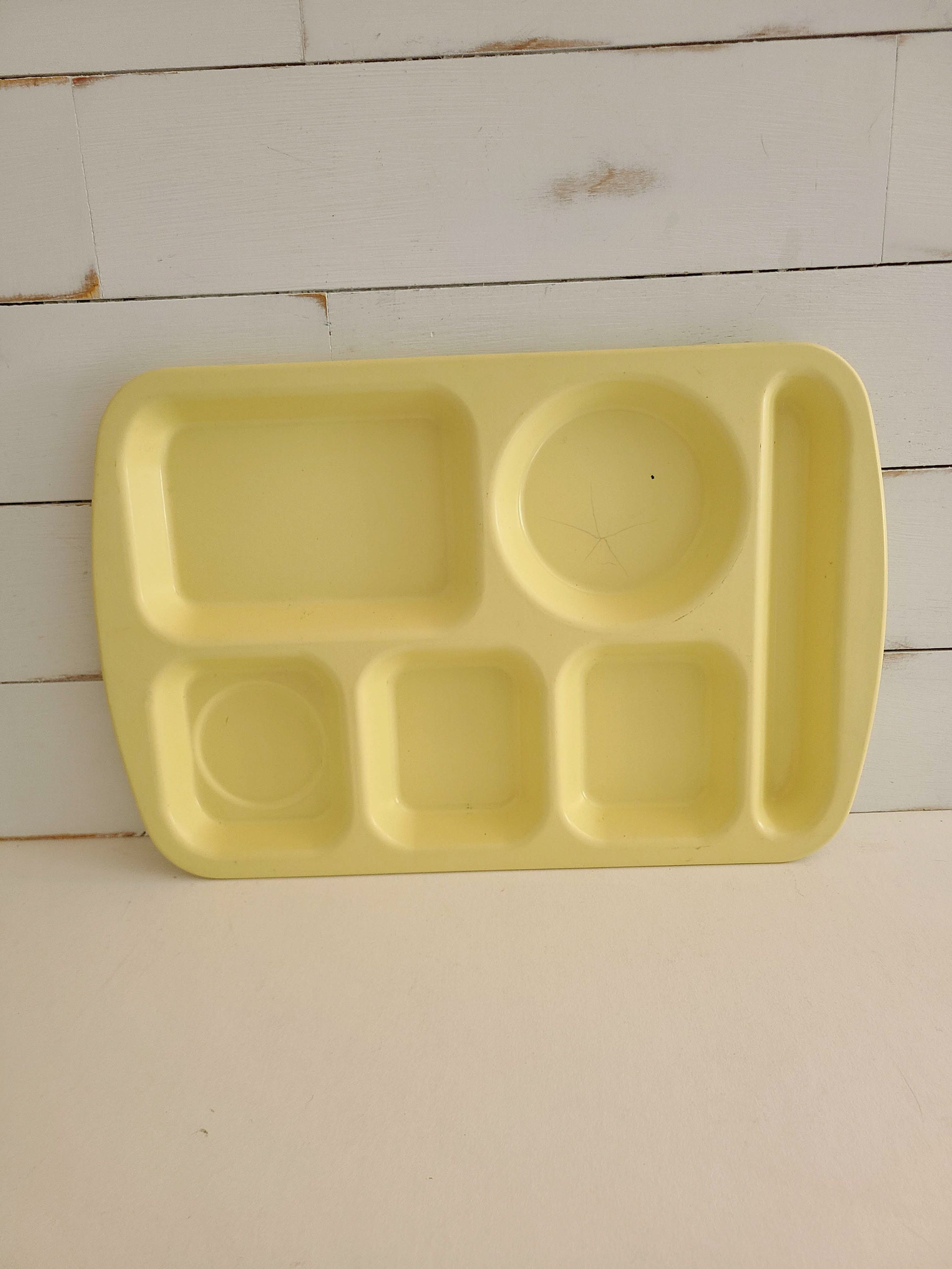 Vintage Plastic Lunch Tray / Divided Food Tray, Plastic Serving Tray ...