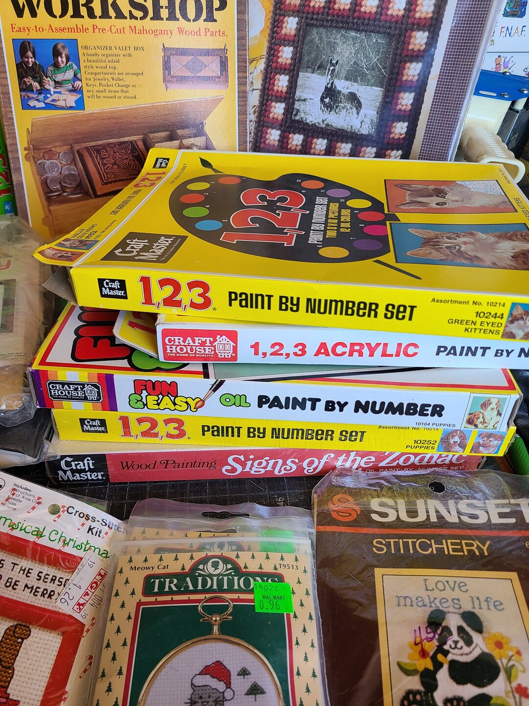 Vintage Paint by Number Craft Kits / 1970s 1980s Craft Kits, Paint on ...