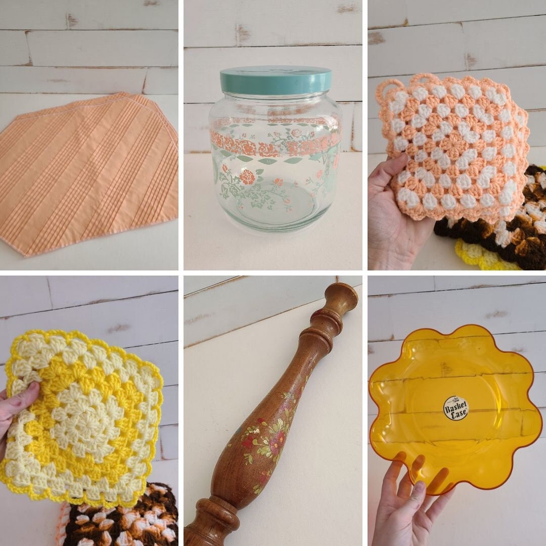 Vintage Home Decor Bundle / Pastel Home Decor, Feminine Kitchenware ...