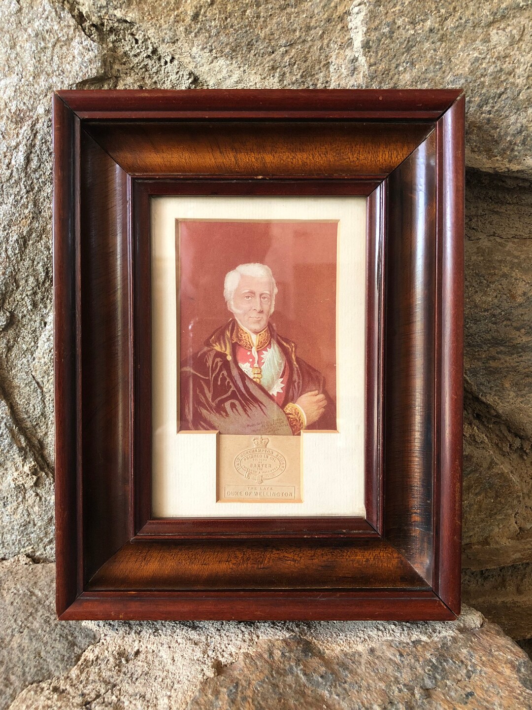 Vintage Miniature George Baxter Print in Oil, “the Late Duke of ...