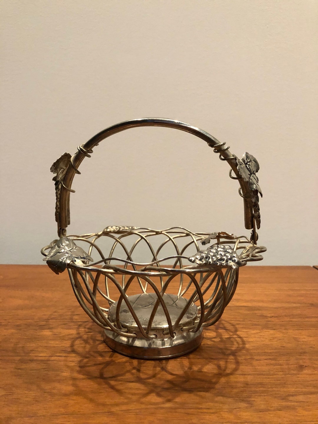 Vintage Godinger Silver-plate Basket With Grape-vine Motif - Etsy