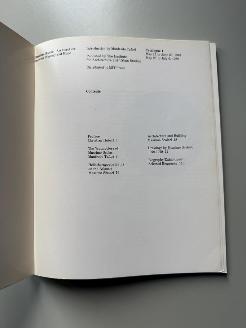 Massimo Scolari, Architecture Between Memory and Hope: May 15 to June ...