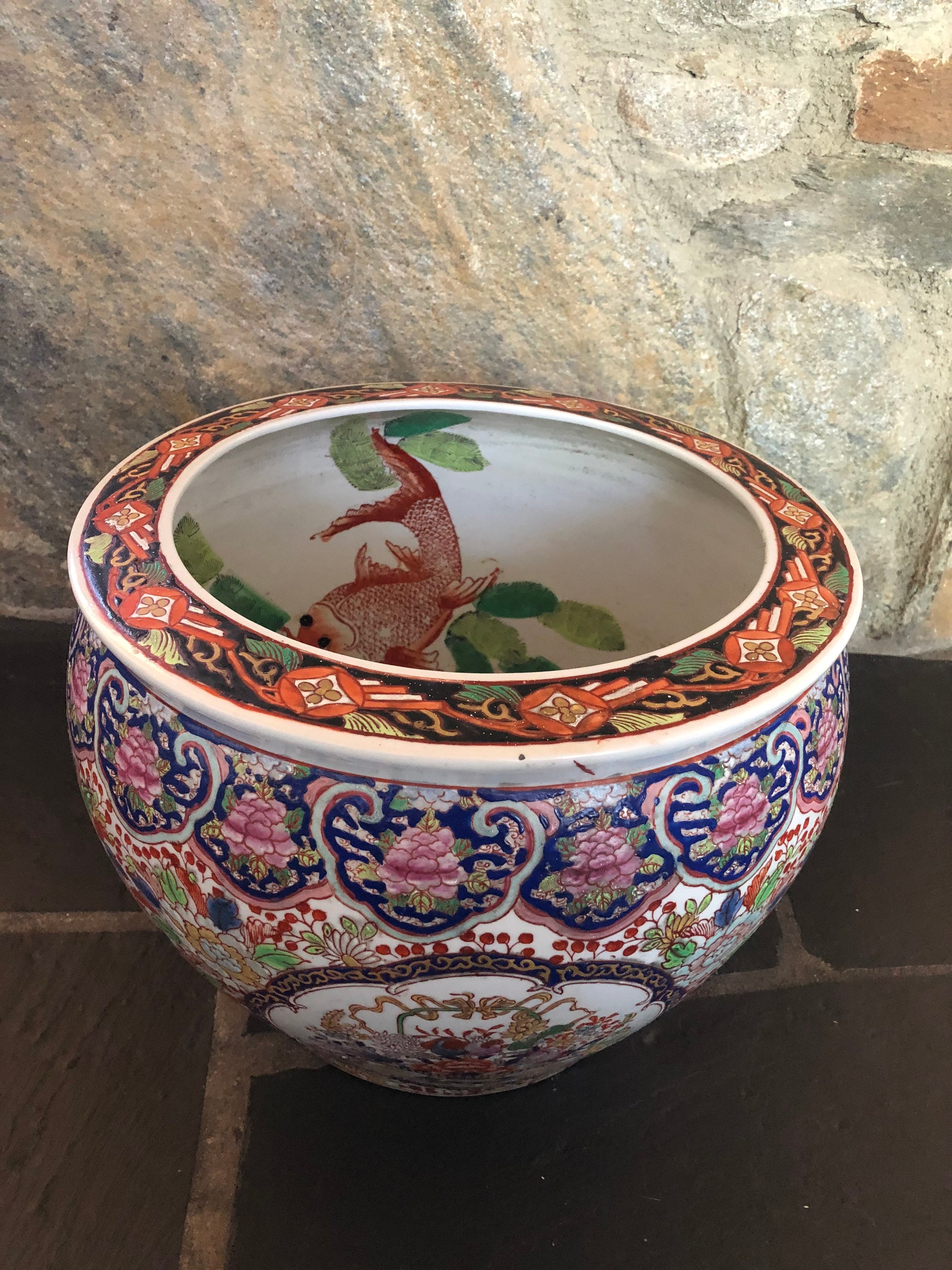 Antique Chinese Rose Medallion Fishbowl Jardiniere. - Etsy