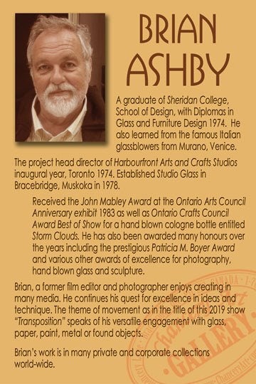 Blue Banded Glass Vase by Canadian Artist Brian Ashby, Signed brian ...