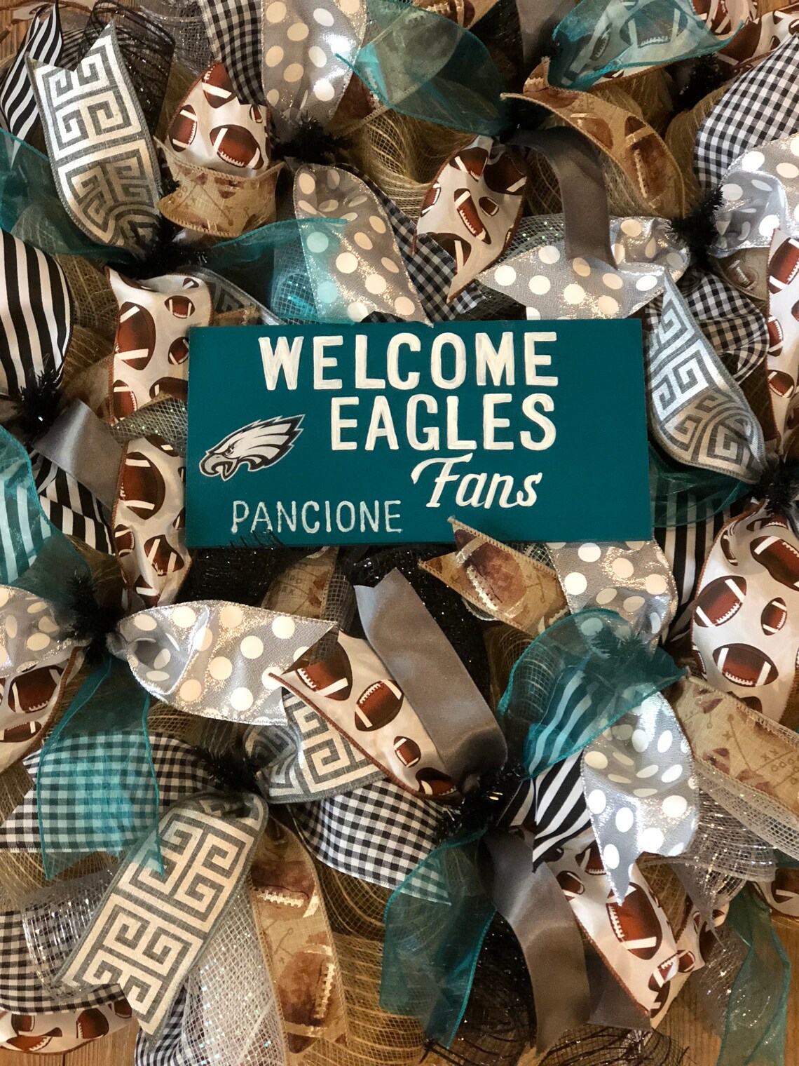 Welcome Eagles Fans Wreath Philadelphia Eagles Wreath Front - Etsy