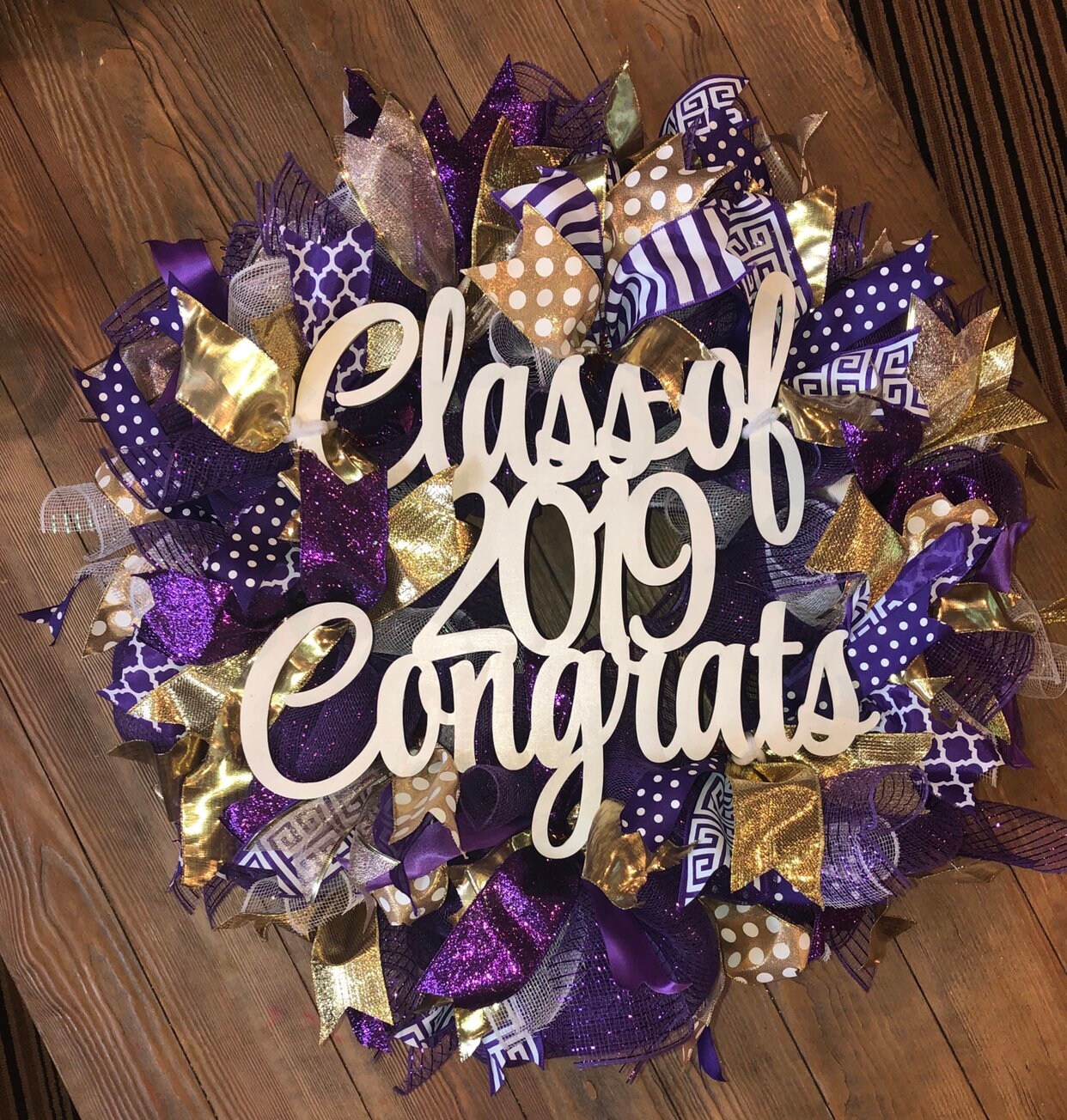 Congrats Graduate Front Door Wreath, College or High School Graduation ...