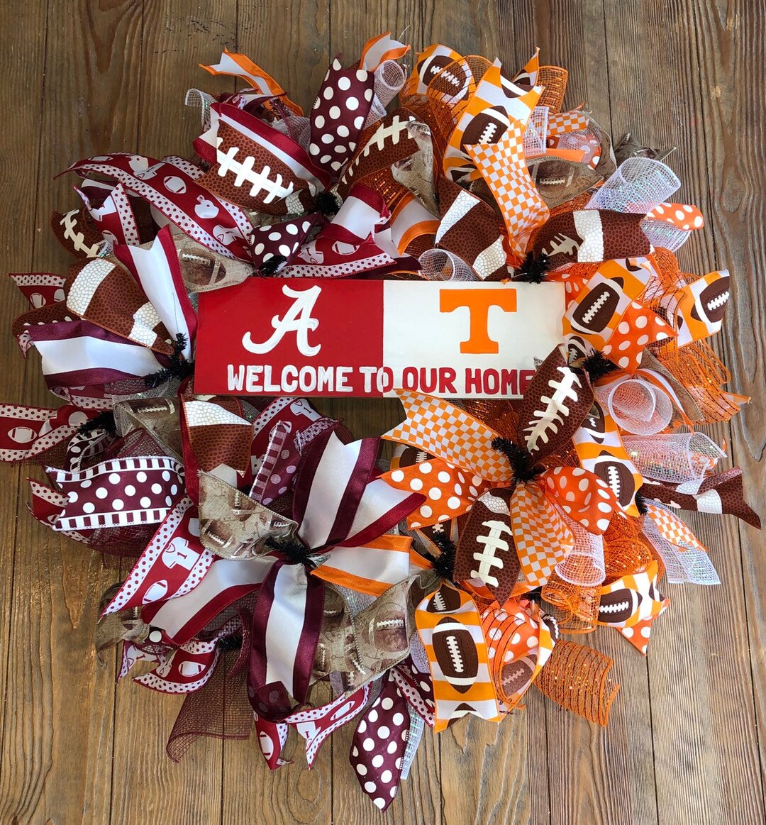 Welcome to Our Home Football Wreath, Football Rival Wreath, College ...
