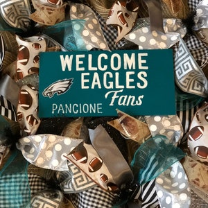 Welcome Eagles Fans Wreath Philadelphia Eagles Wreath Front - Etsy