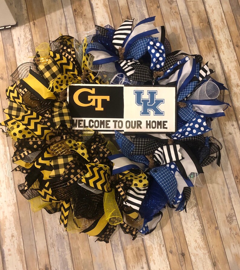 Welcome to Our Home Football Wreath, Football Rival Wreath, College ...